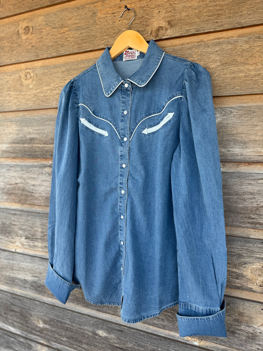 Denim Smile Pockets Long Sleeve – Crooked Skull Leather